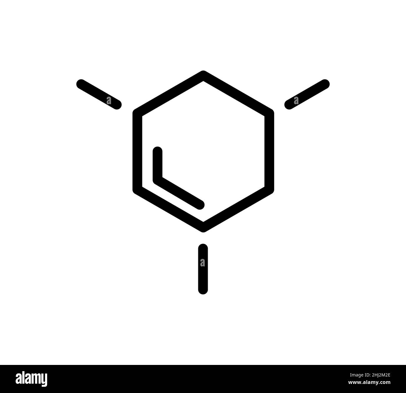 Molecule flat icon. Pictogram for web. Line stroke. Atom symbol ...