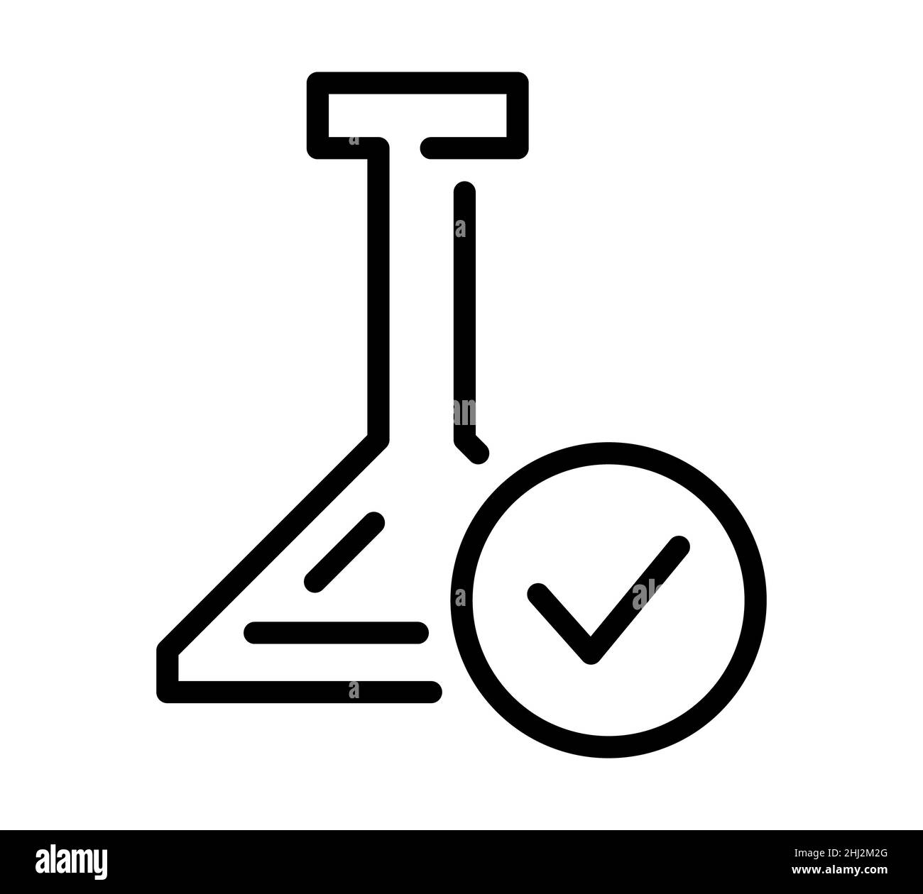 Test tube flat icon. Pictogram for web. Line stroke. Isolated on white ...