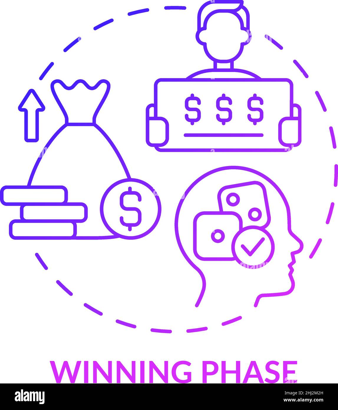 Winning phase purple gradient concept icon Stock Vector Image & Art - Alamy