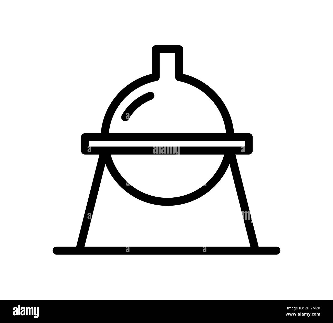 Test tube flat icon. Pictogram for web. Line stroke. Isolated on white ...