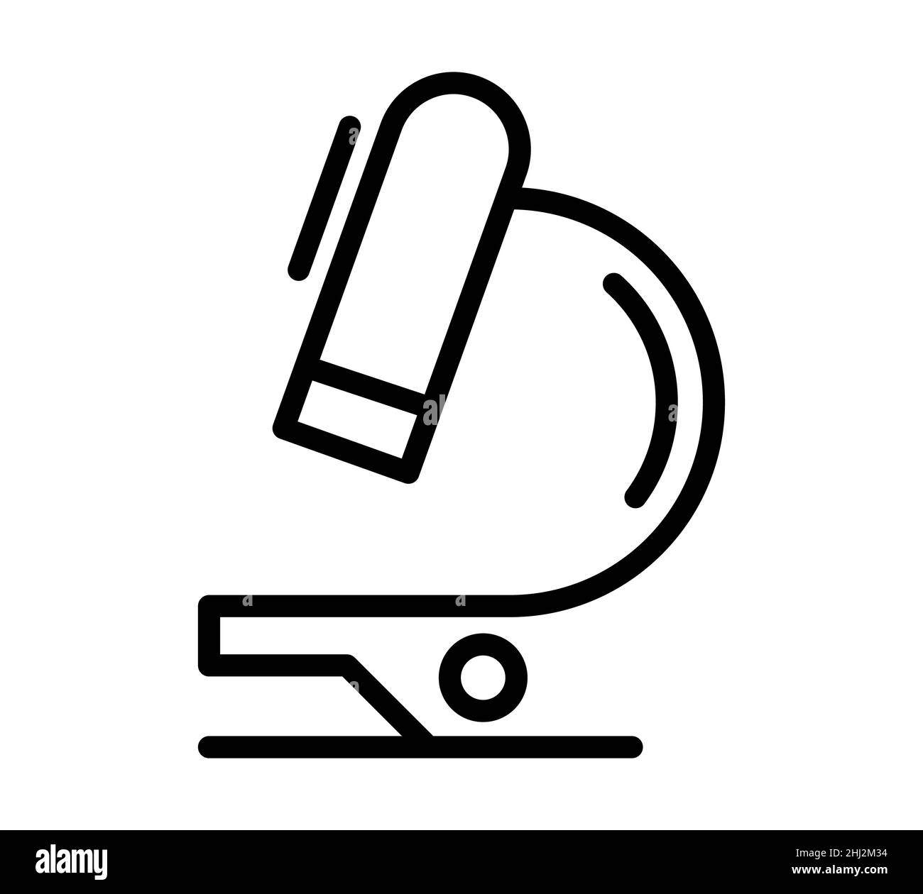 Microscope flat icon. Pictogram for web. Line stroke. Isolated on white ...