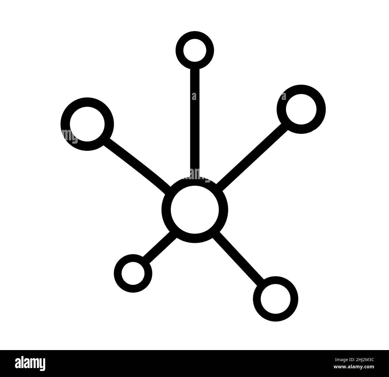 Molecule flat icon. Pictogram for web. Line stroke. Atom symbol ...