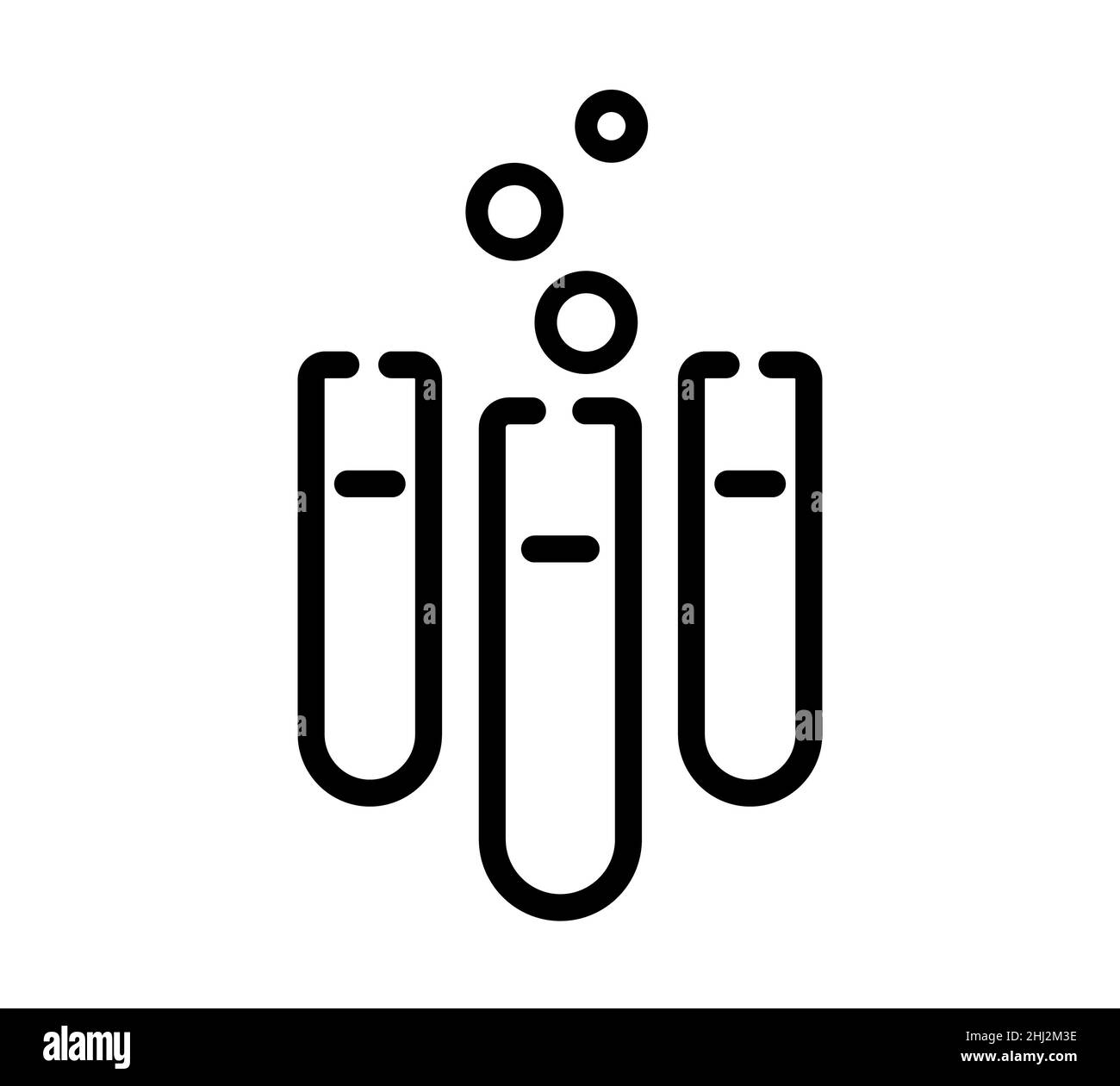 Test tube flat icon. Pictogram for web. Line stroke. Isolated on white ...