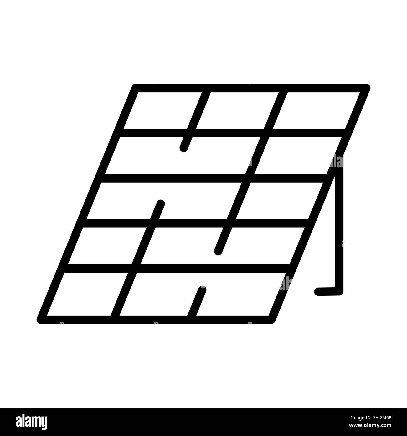 Solar panel flat icon. Pictogram for web. Line stroke. Isolated on ...