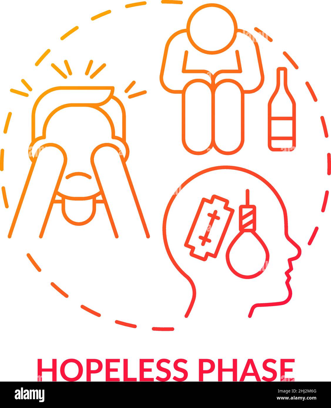 Hopeless phase red gradient concept icon Stock Vector Image & Art - Alamy