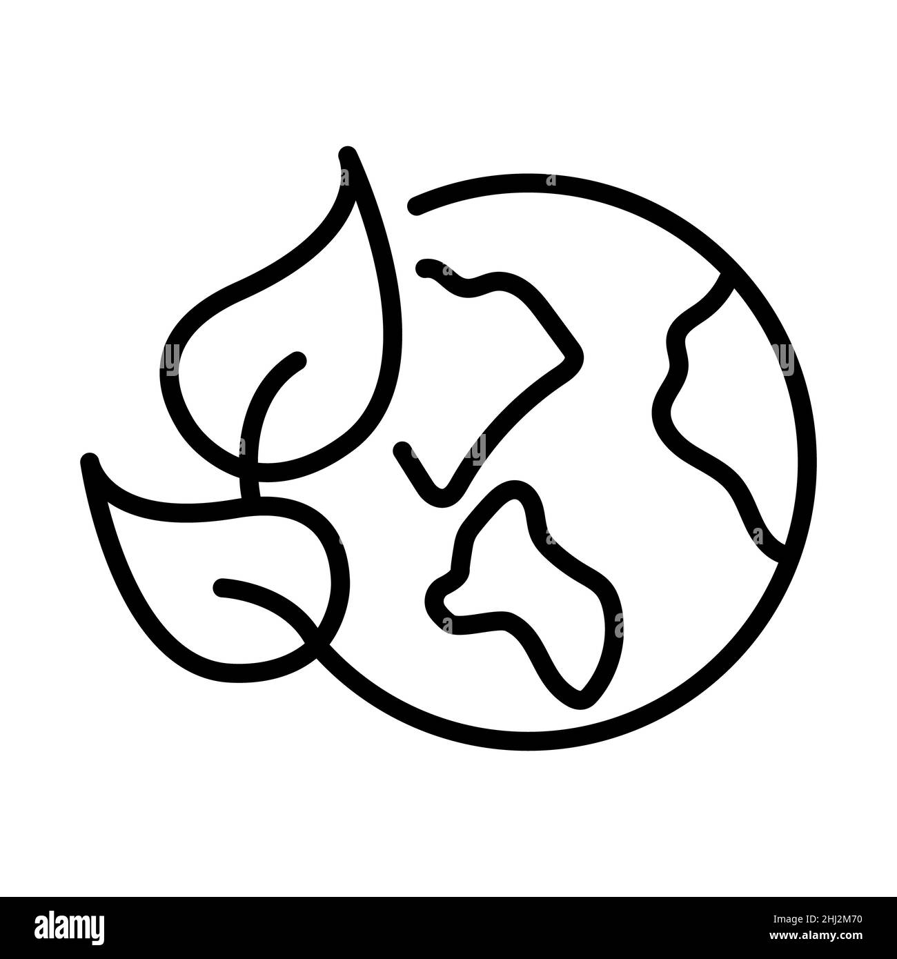 Save ecology icon. Flat earth protect pictogram for web. Line stroke ...
