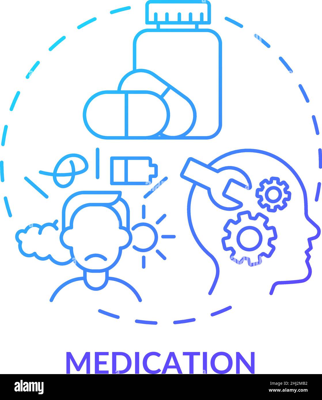 Medication blue gradient concept icon Stock Vector Image & Art - Alamy