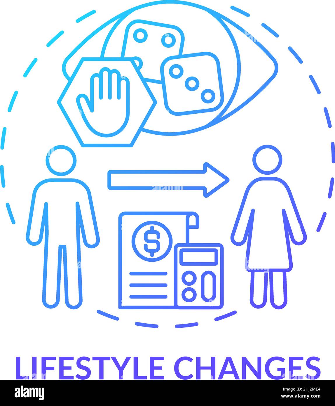 Lifestyle changes blue gradient concept icon Stock Vector Image & Art ...