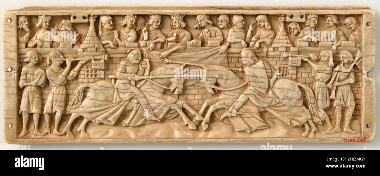 Panel from a Box with Scene of Jousting Knights 19th century European ...