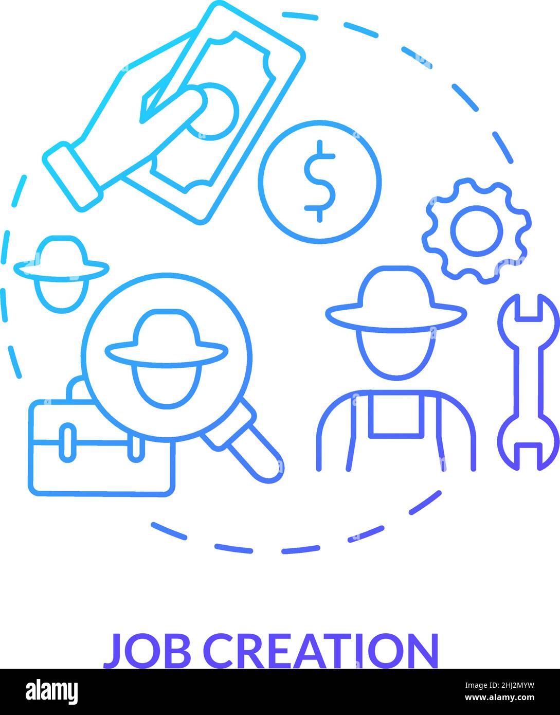 Job creation blue gradient concept icon Stock Vector Image & Art - Alamy