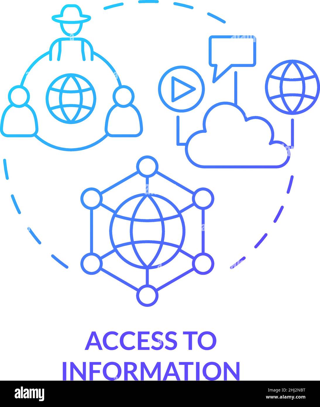 Access to information blue gradient concept icon Stock Vector Image ...