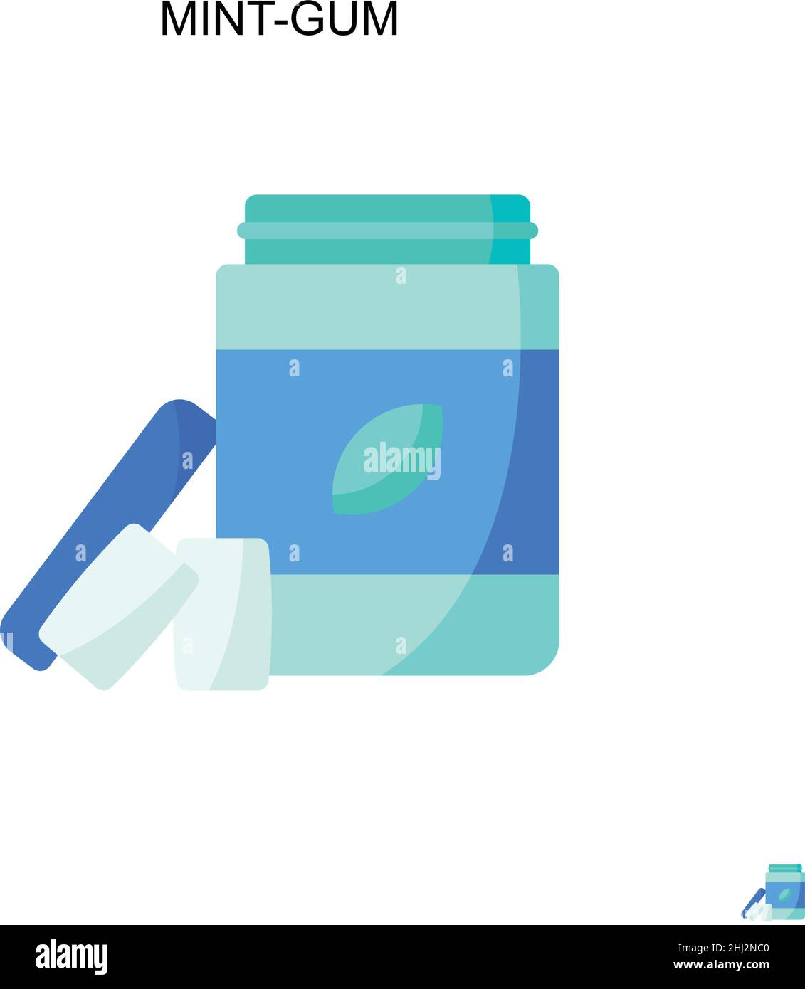 Mint-gum Simple vector icon. Illustration symbol design template for ...