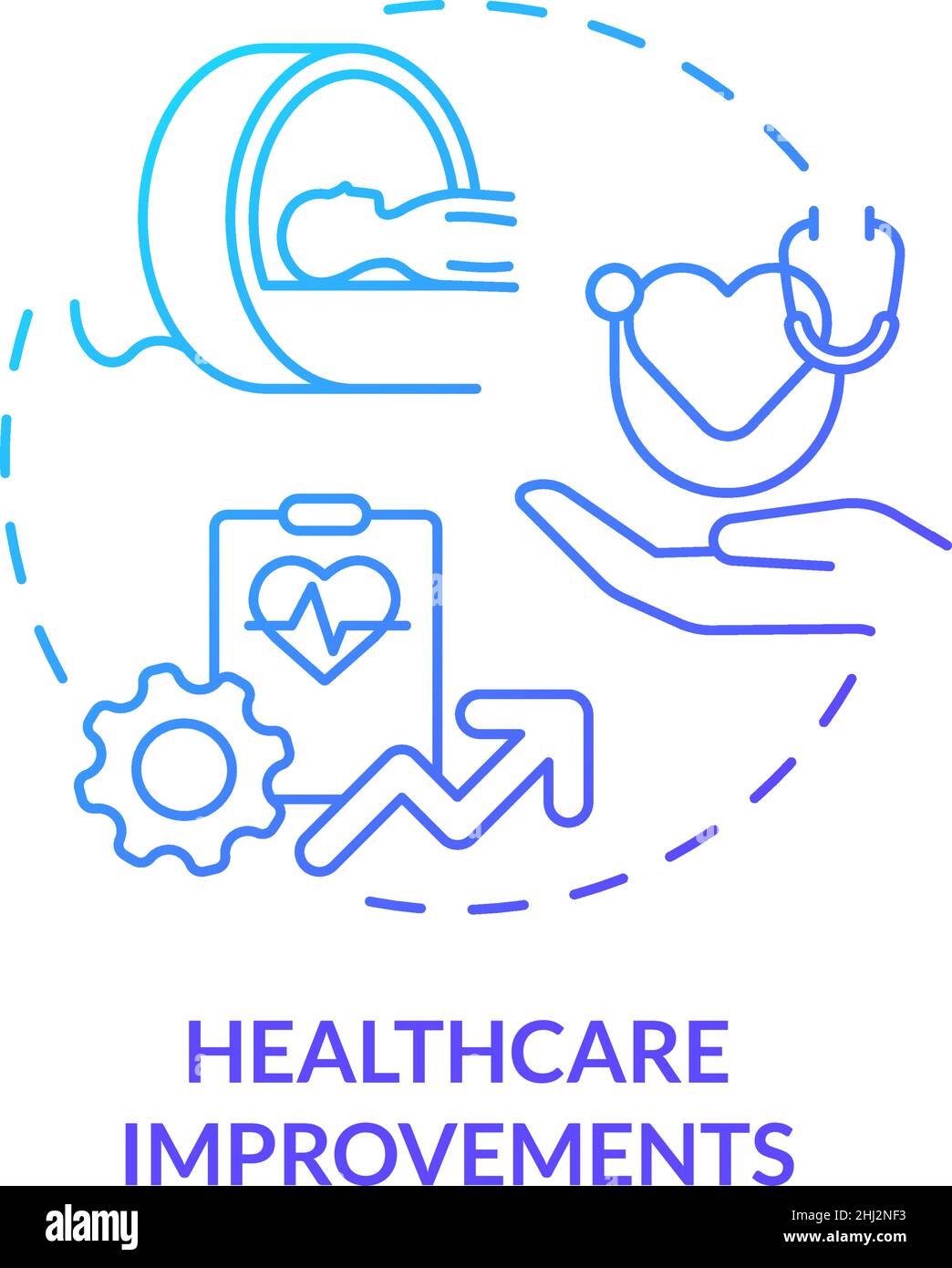 Healthcare improvements blue gradient concept icon Stock Vector Image ...
