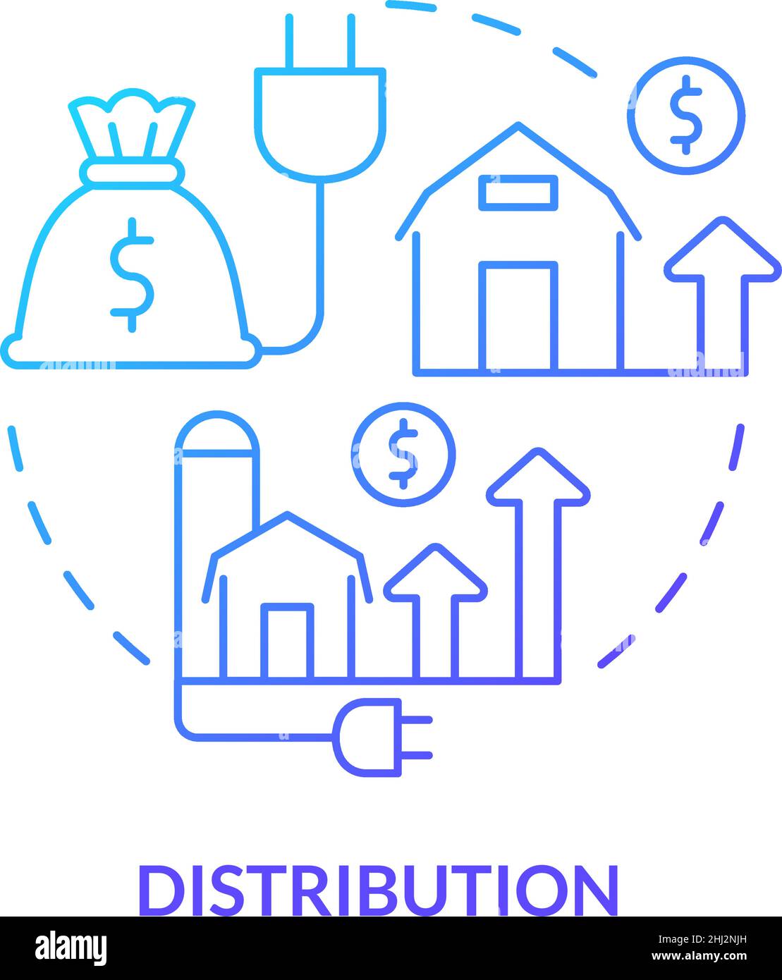 Distribution blue gradient concept icon Stock Vector Image & Art - Alamy