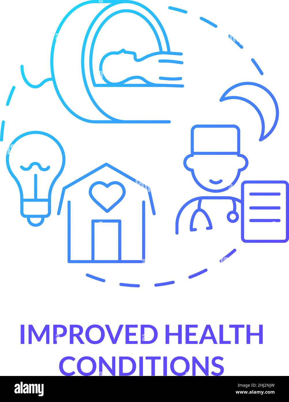 Improved health conditions blue gradient concept icon Stock Vector ... Improved health conditions blue gradient concept icon Stock Vector ...