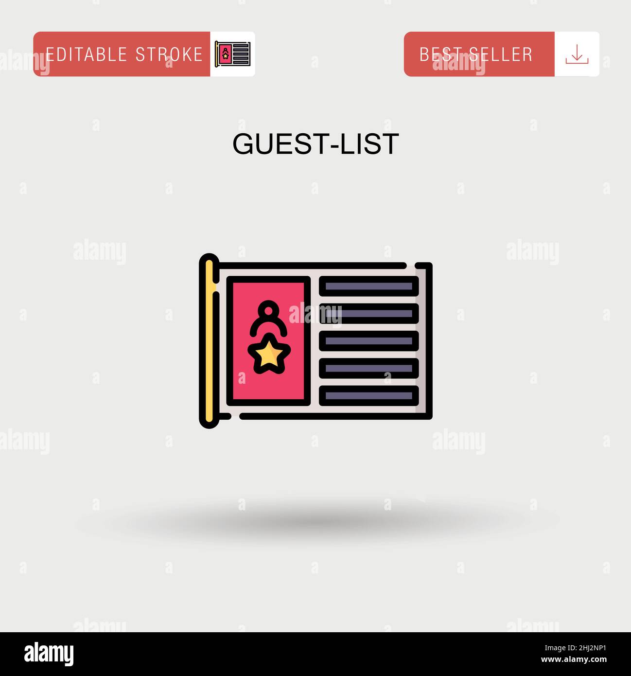 Guest-list Simple vector icon Stock Vector Image & Art - Alamy