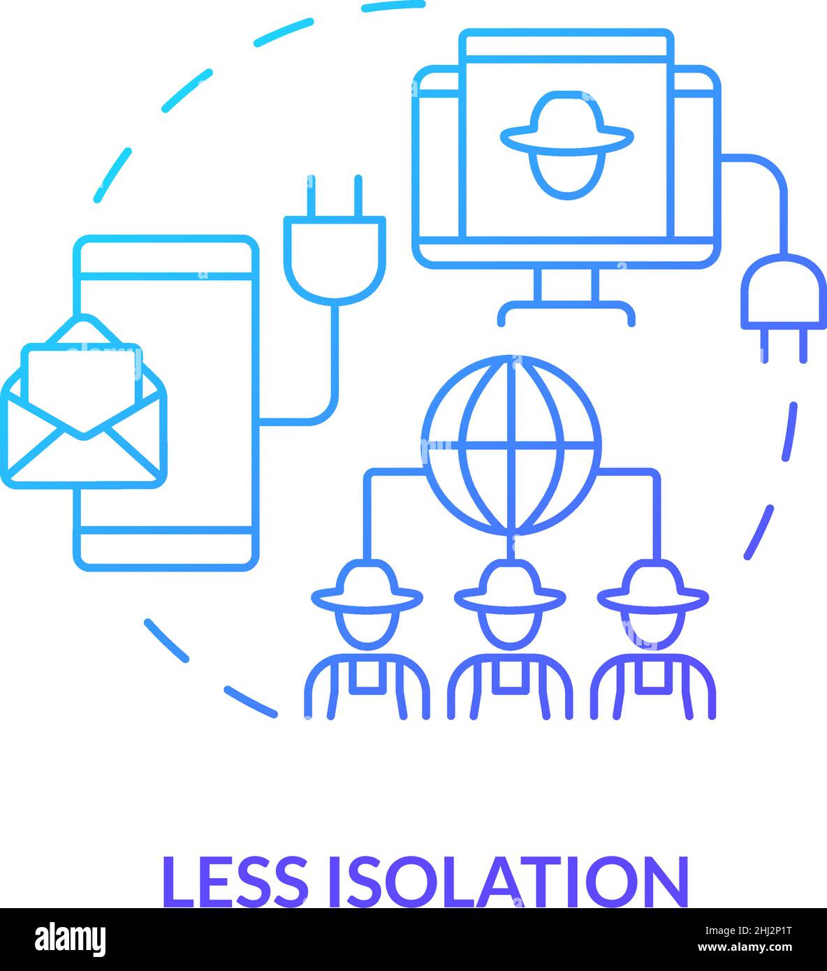 Less isolation blue gradient concept icon Stock Vector Image & Art - Alamy