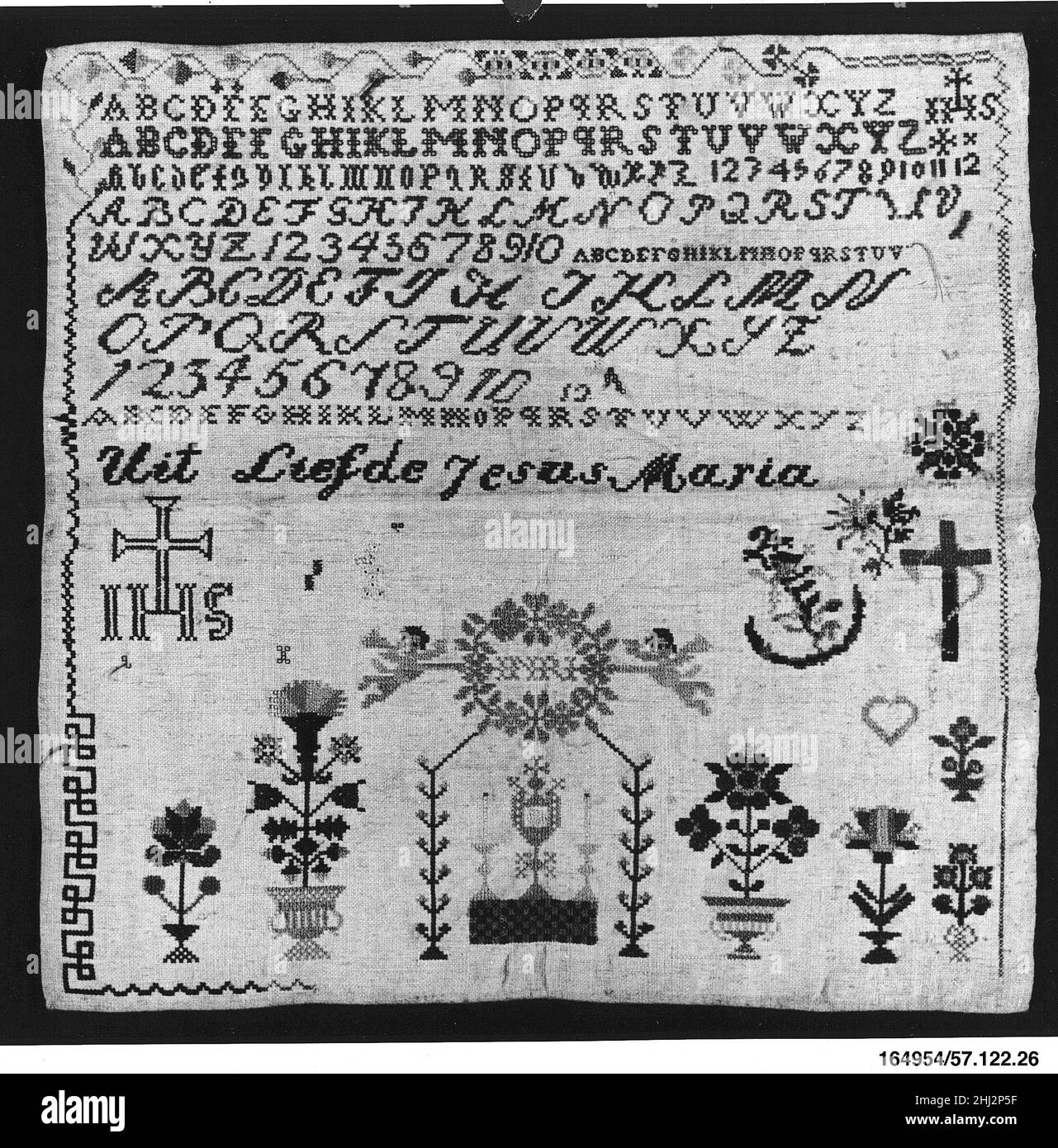 Sampler 19th century Dutch. Sampler 227959 Stock Photo - Alamy