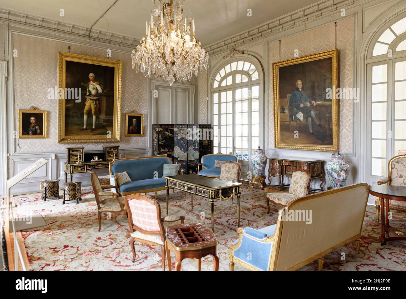 Historic interior, Chateau de Valencay, Valencay, Centre, France Stock ...