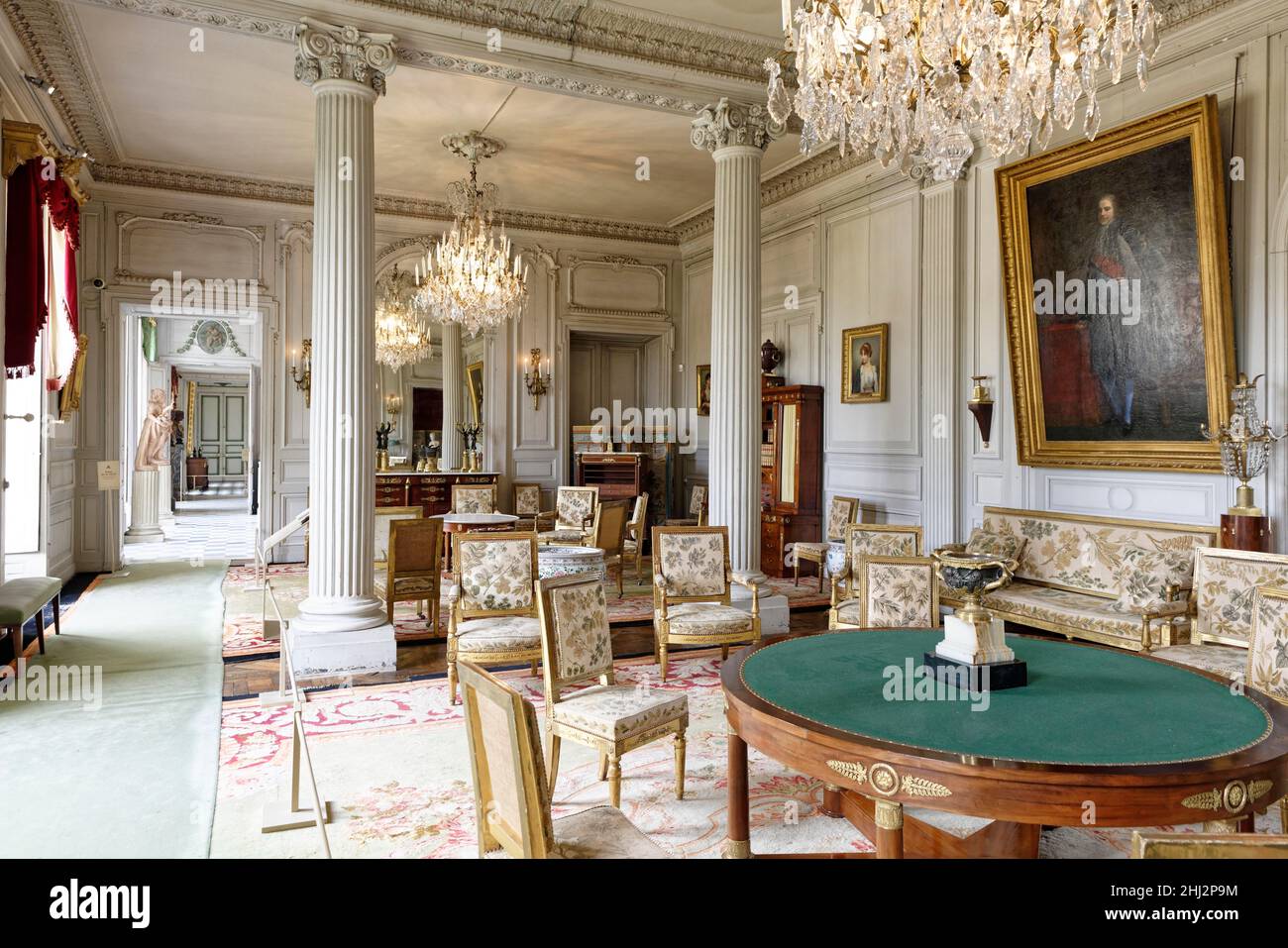 Historic interior, Chateau de Valencay, Valencay, Centre, France Stock ...