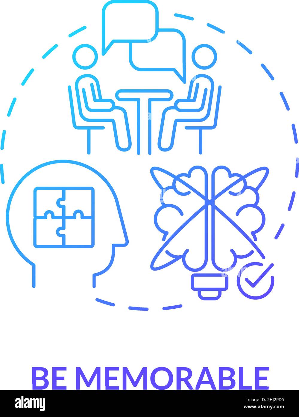 Be memorable blue gradient concept icon Stock Vector Image & Art - Alamy