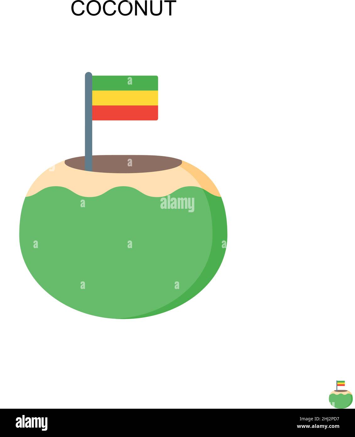 Coconut Simple vector icon. Illustration symbol design template for web ...