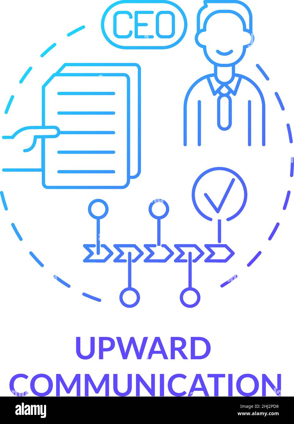 Upward communication blue gradient concept icon Stock Vector Image ...