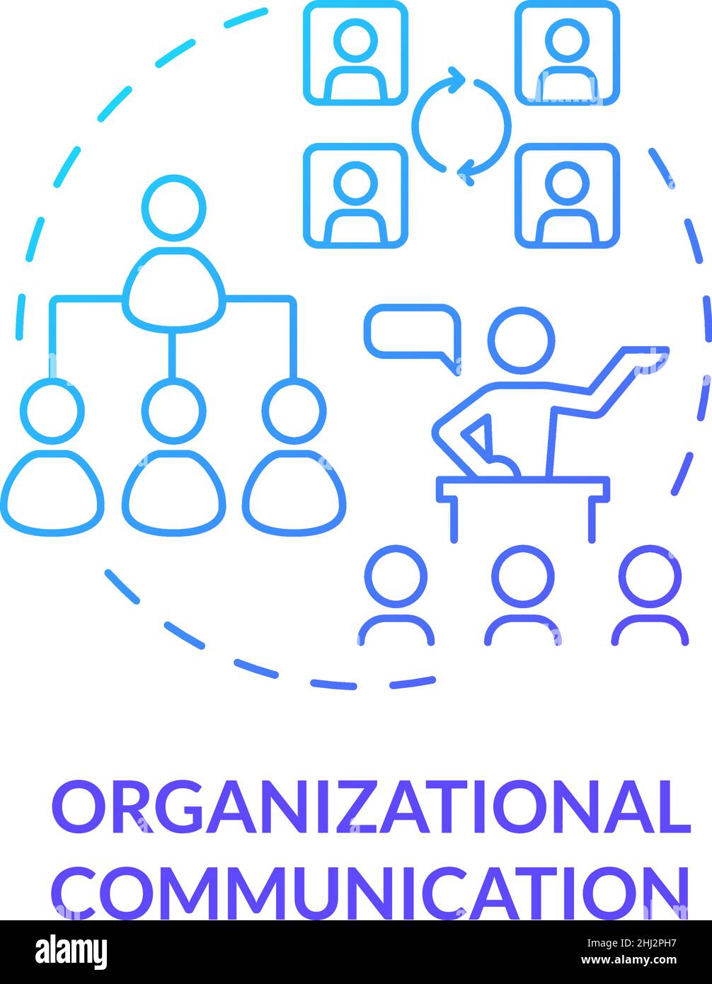 Organizational communication blue gradient concept icon Stock Vector ...