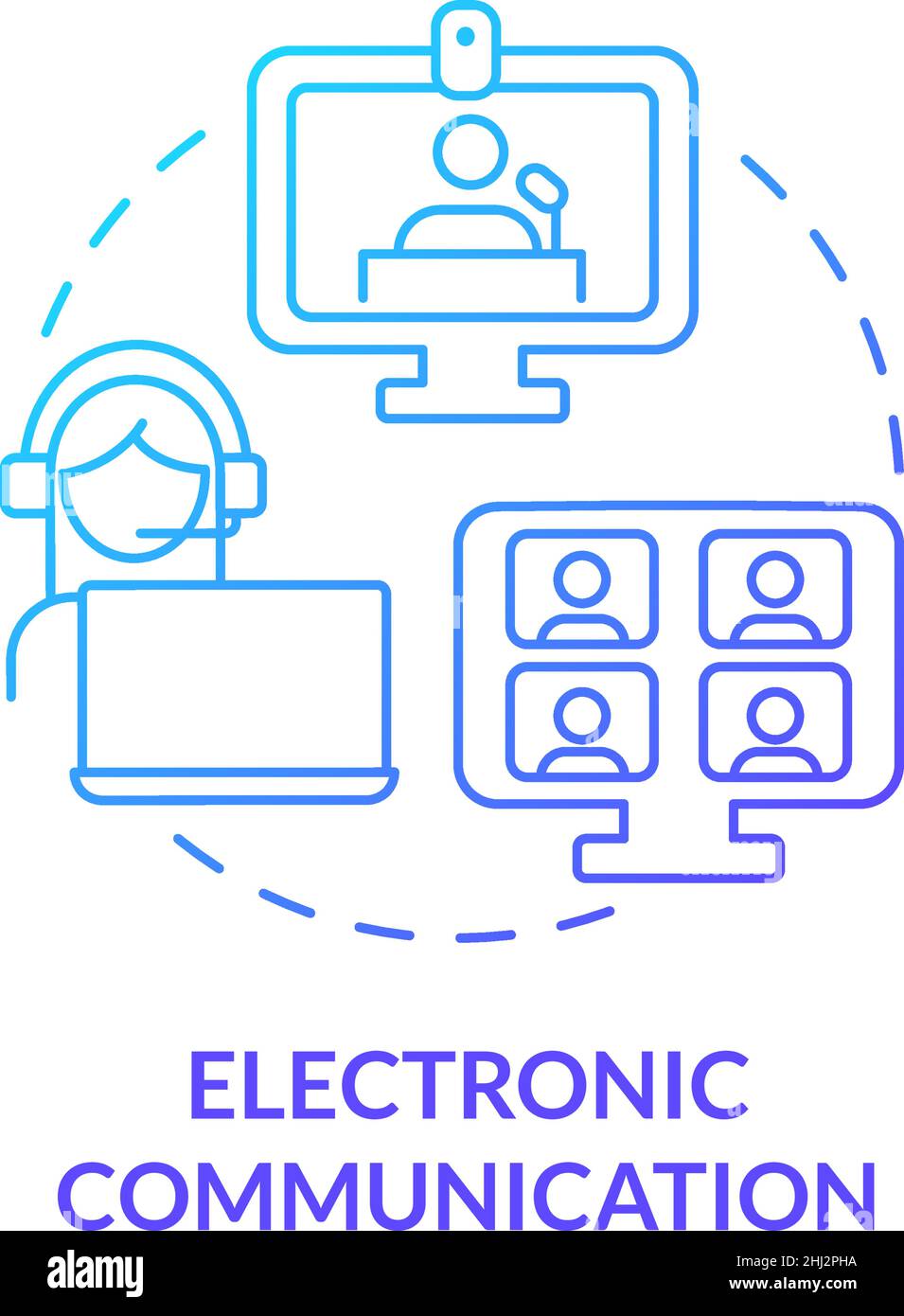 Electronic communication blue gradient concept icon Stock Vector Image & Art - Alamy