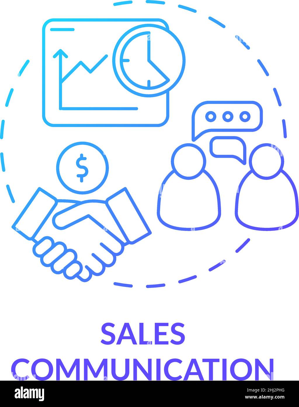 Sales communication blue gradient concept icon Stock Vector Image & Art ...