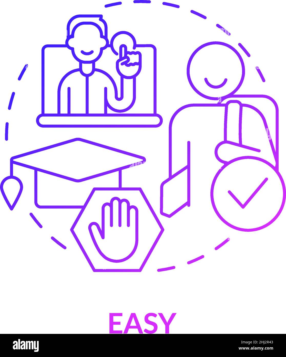 Easy purple gradient concept icon Stock Vector Image & Art - Alamy