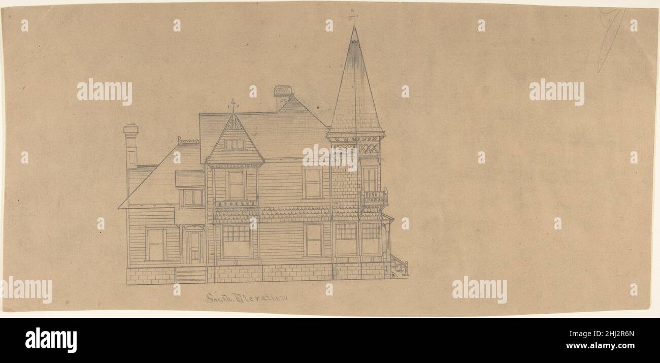 Design for a House, South Elevation ca. 1883 W. Strong British. Design ...