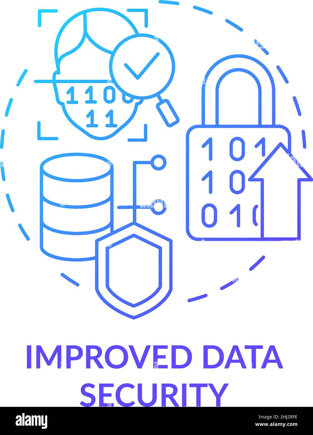 Improved data security blue gradient concept icon Stock Vector Image ...