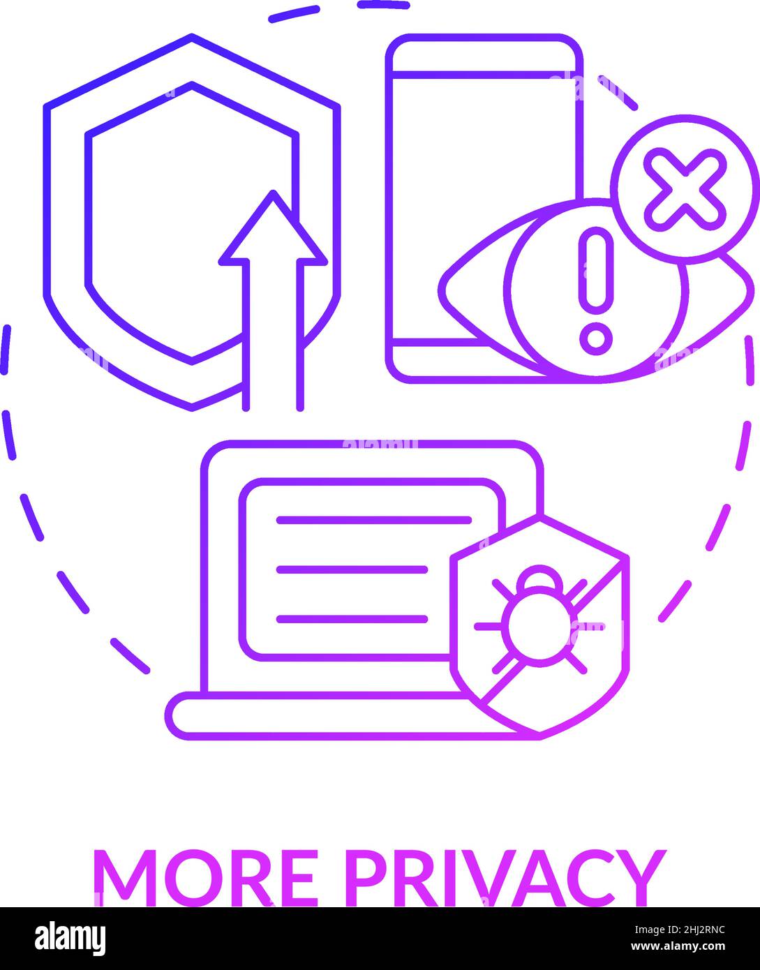 More privacy purple gradient concept icon Stock Vector Image & Art - Alamy