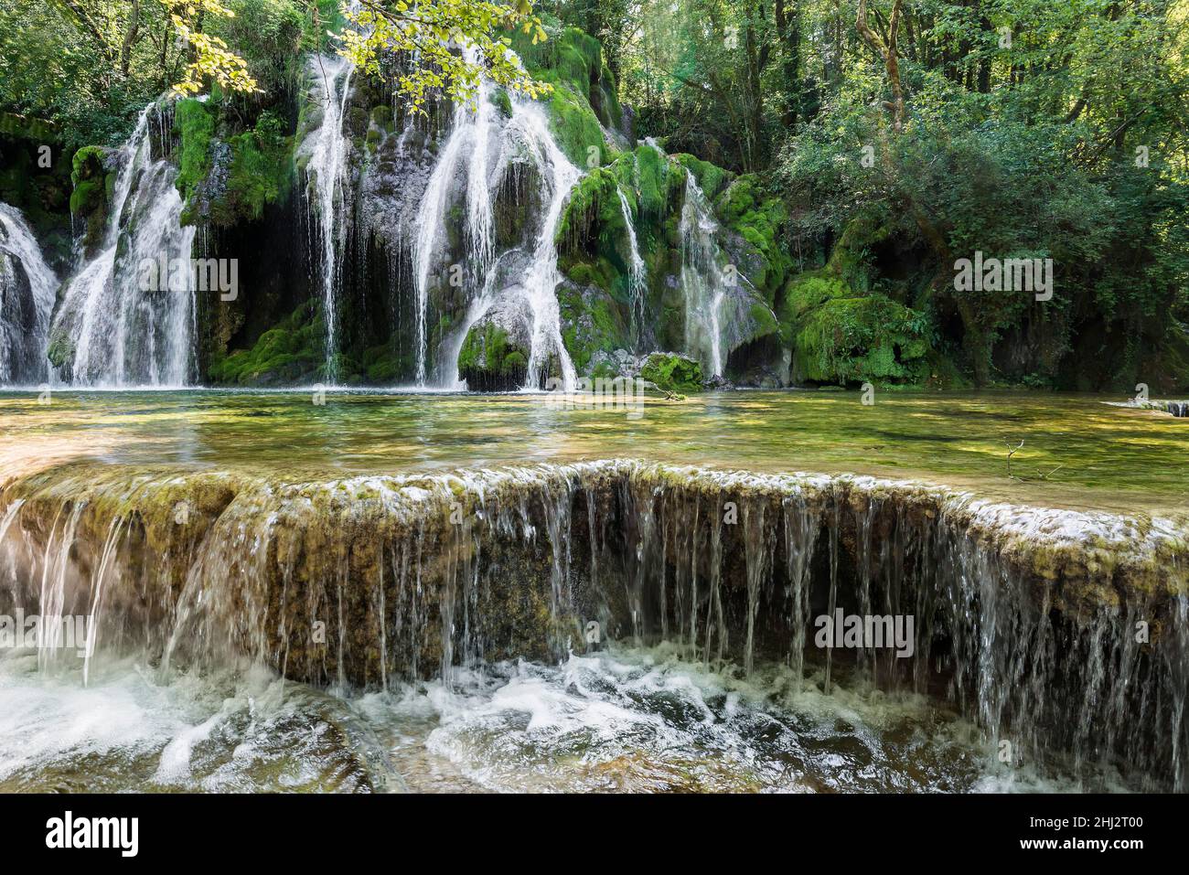 Waterfall, Cascade des Tufs, Arbois, Jura department, Bourgogne-Franche ...