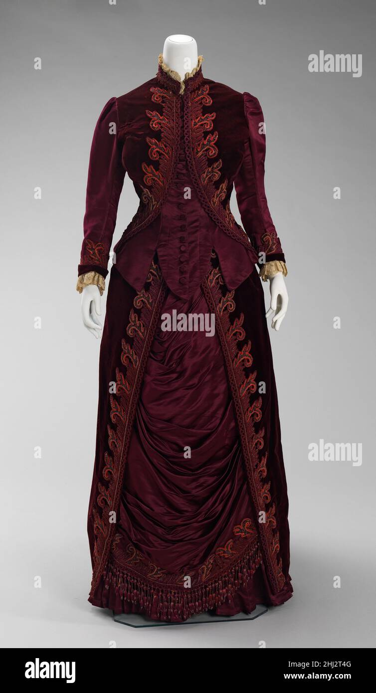 Dress ca. 1885 House of Worth French The bustle silhouette, although ...