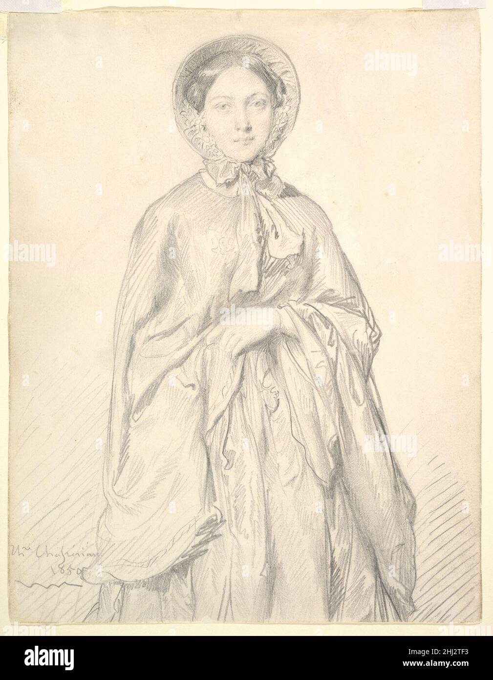 Portrait of a Young Woman Wearing a Cloak and Bonnet 1850 Théodore ...