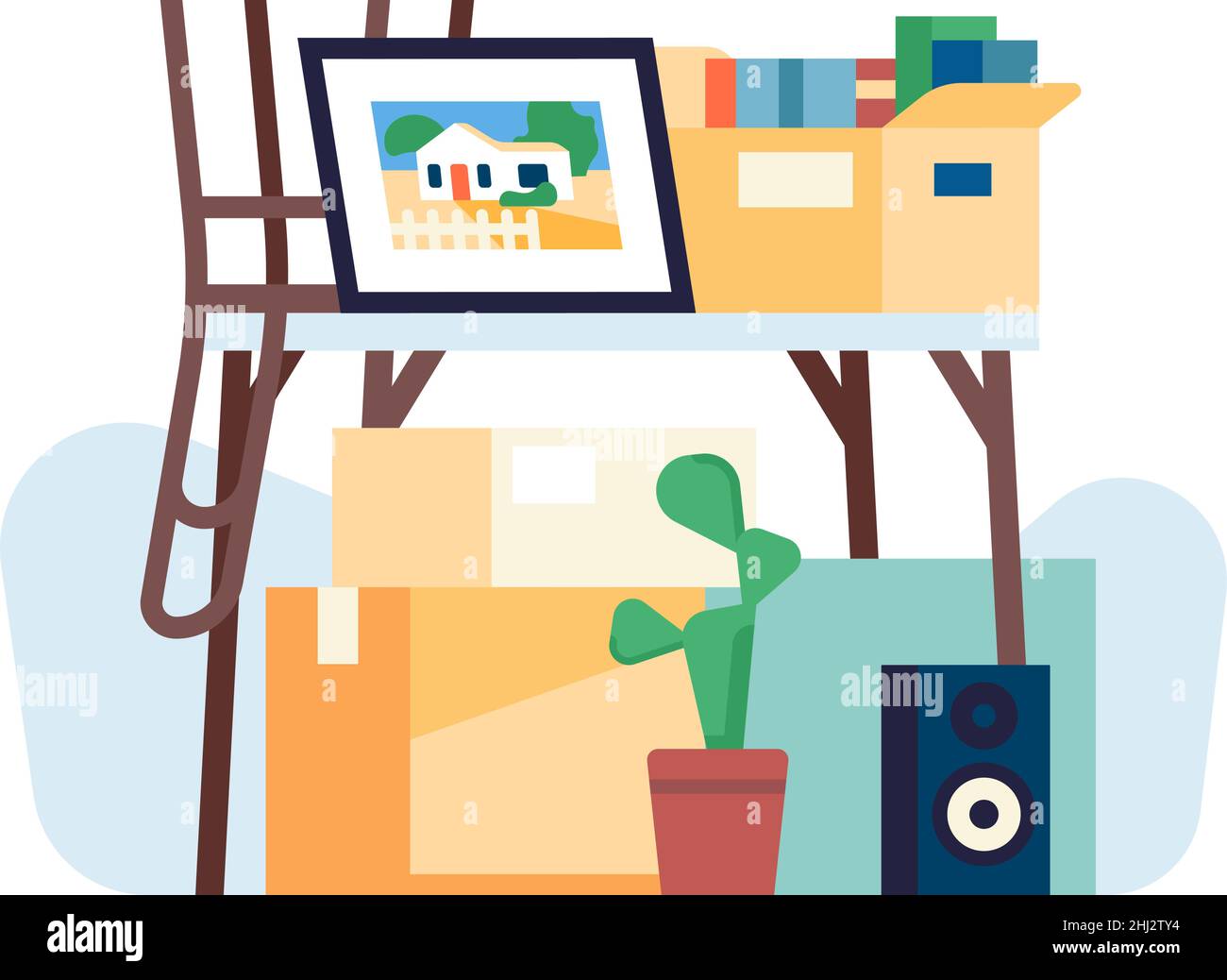 Unpacking Boxes Stock Vector Images Alamy