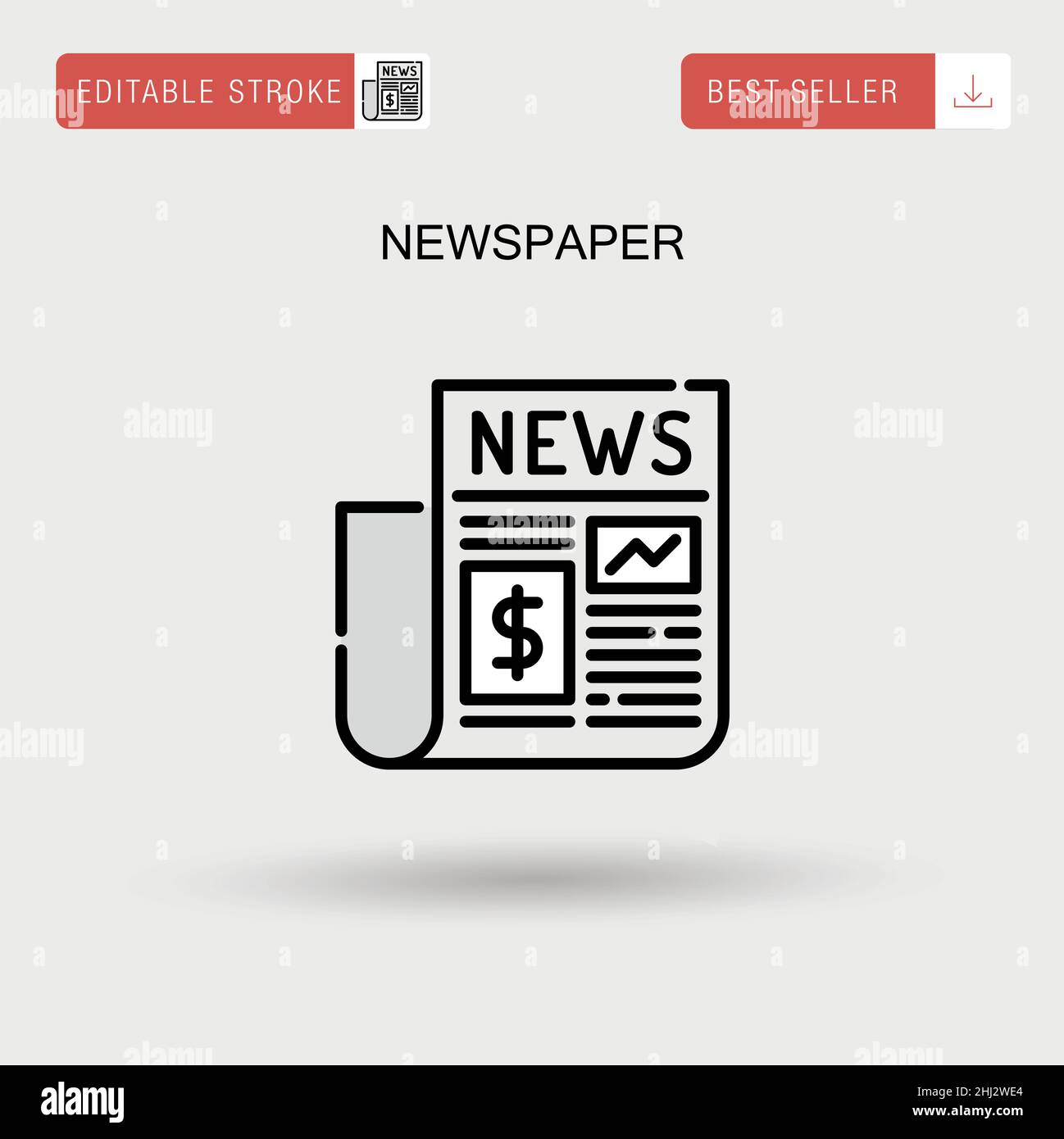 Heading newspaper icon simple hi-res stock photography and images - Alamy