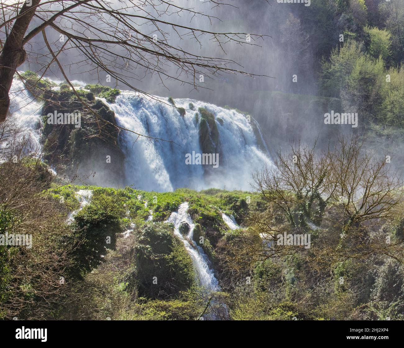 The Cascata delle Marmore (Marmore Falls) is a man-made waterfall ...
