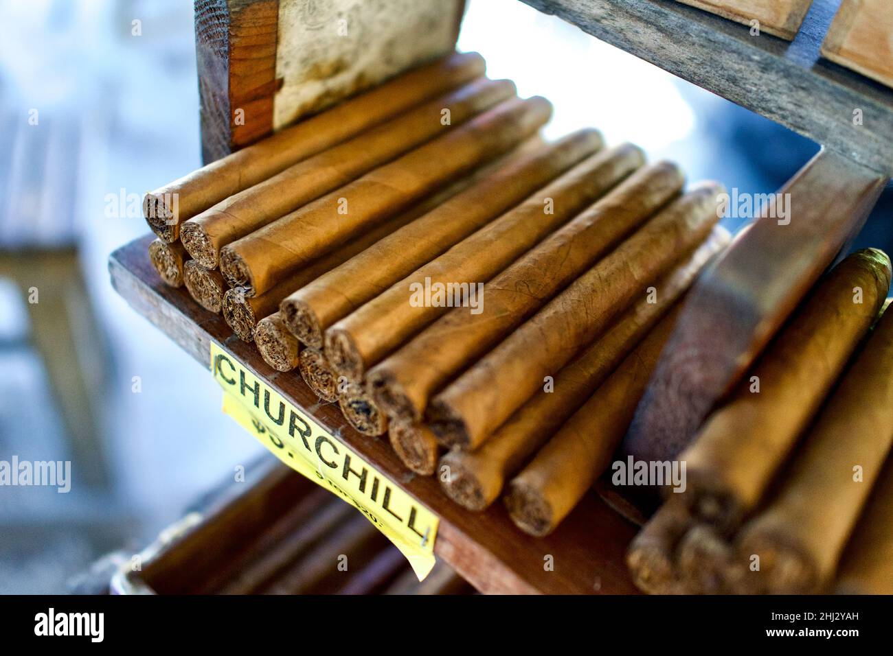 Hand rolled Cuban cigars for sale in an open market in Old Town Key ...