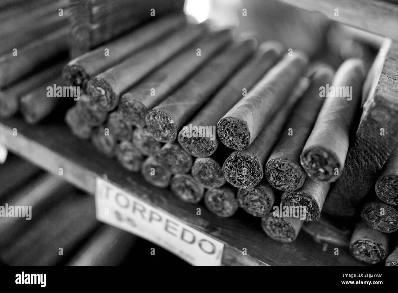 Hand rolled Cuban cigars for sale in an open market in Old Town Key ...