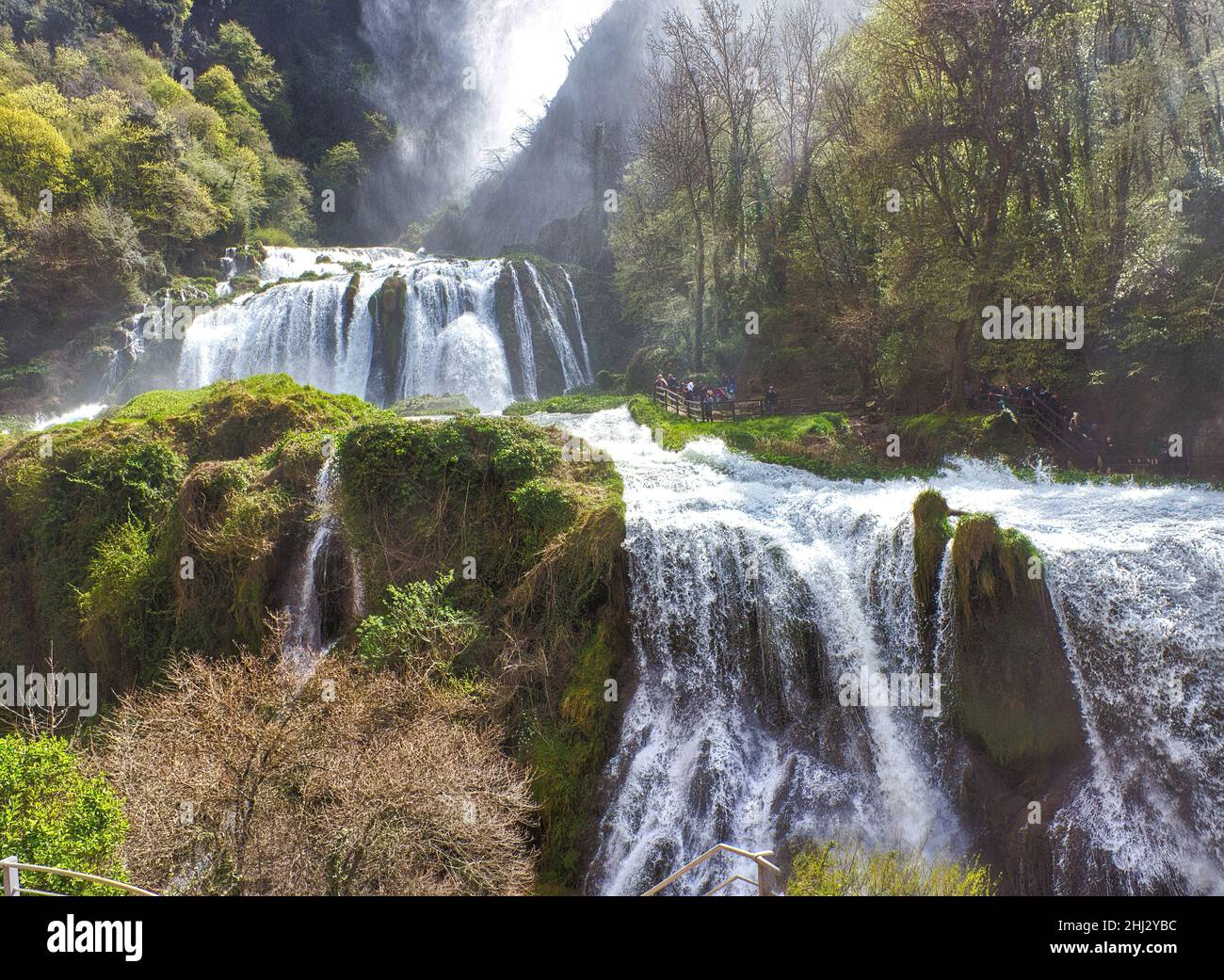 The Cascata delle Marmore (Marmore Falls) is a man-made waterfall ...