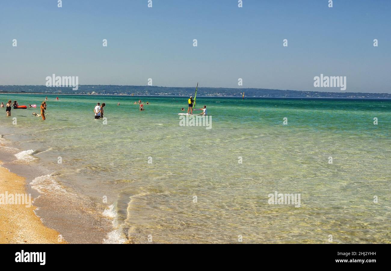 Calm on the Pacific Ocean in Australia on the beach in Chelsea ...