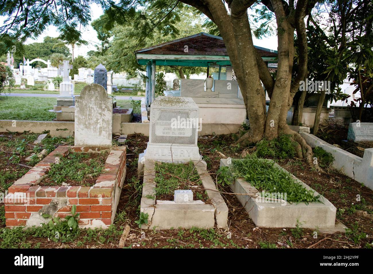 Key West Cemetery in Key West, Florida, FL USA. Island vacation ...