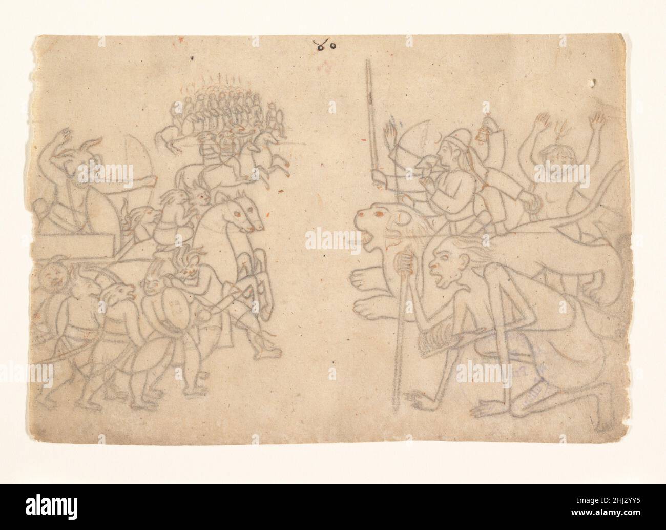 Durga and Kali Approach the Gathered Armies of Chanda and Munda: Scene ...