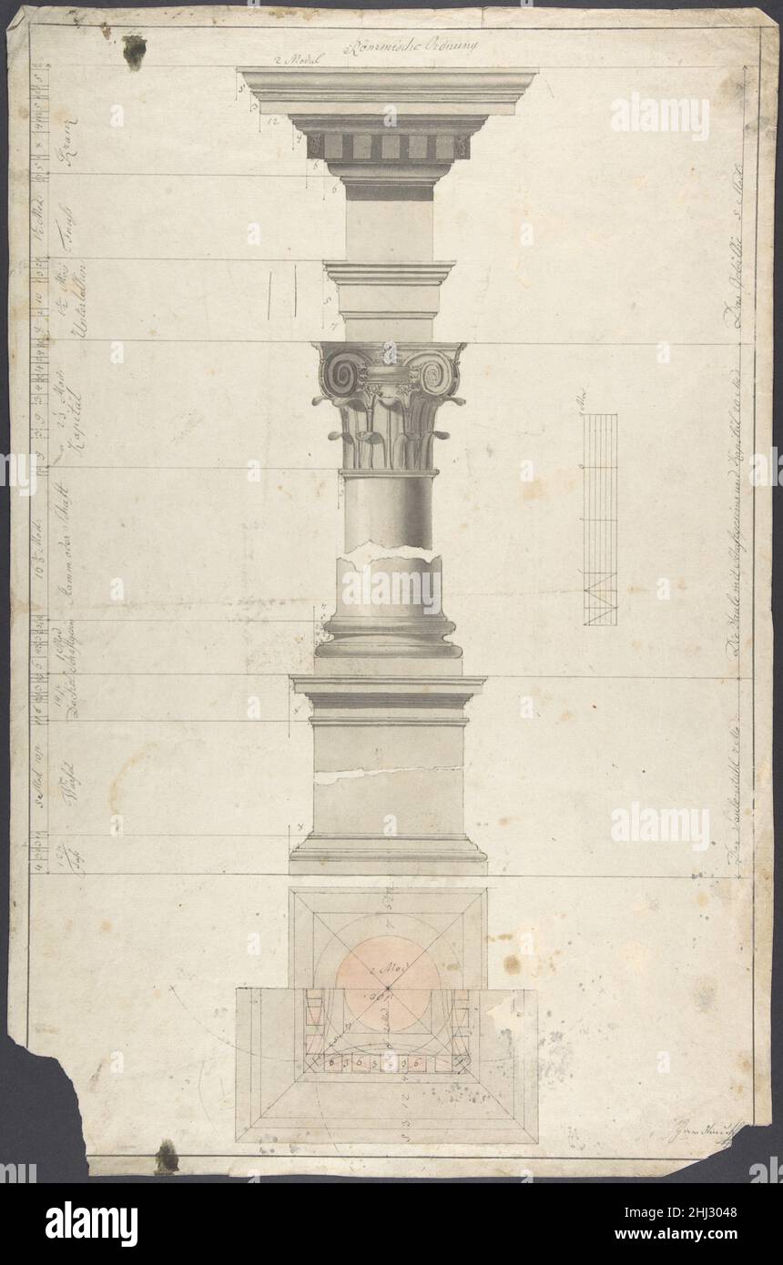 Design for a column in Roman order 1844–76 Maximilian Hardmuth Austrian ...