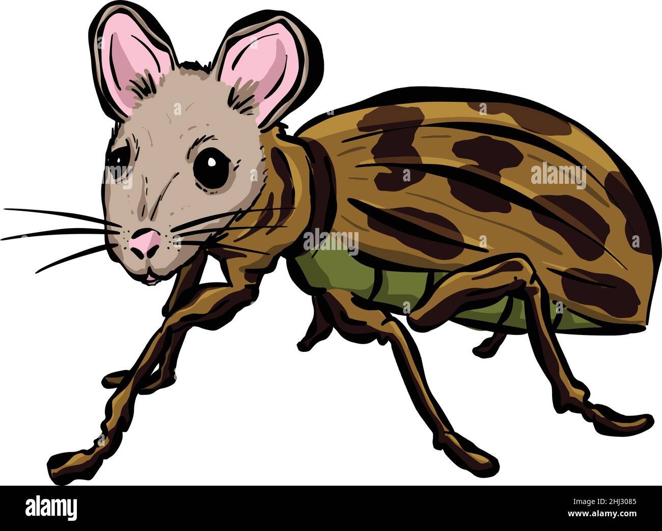 A Rat Cockroach Mash Up Pest Control Cartoon Illustration Logo Stock ...