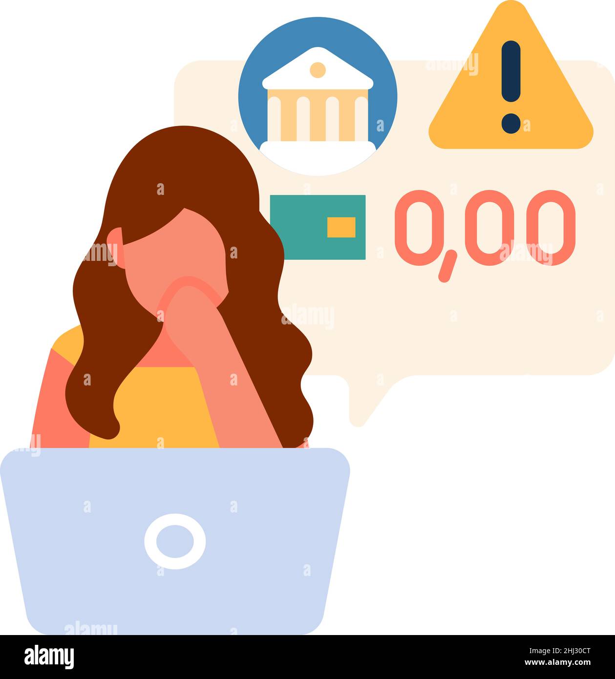 Woman bank account empty Stock Vector Images - Alamy