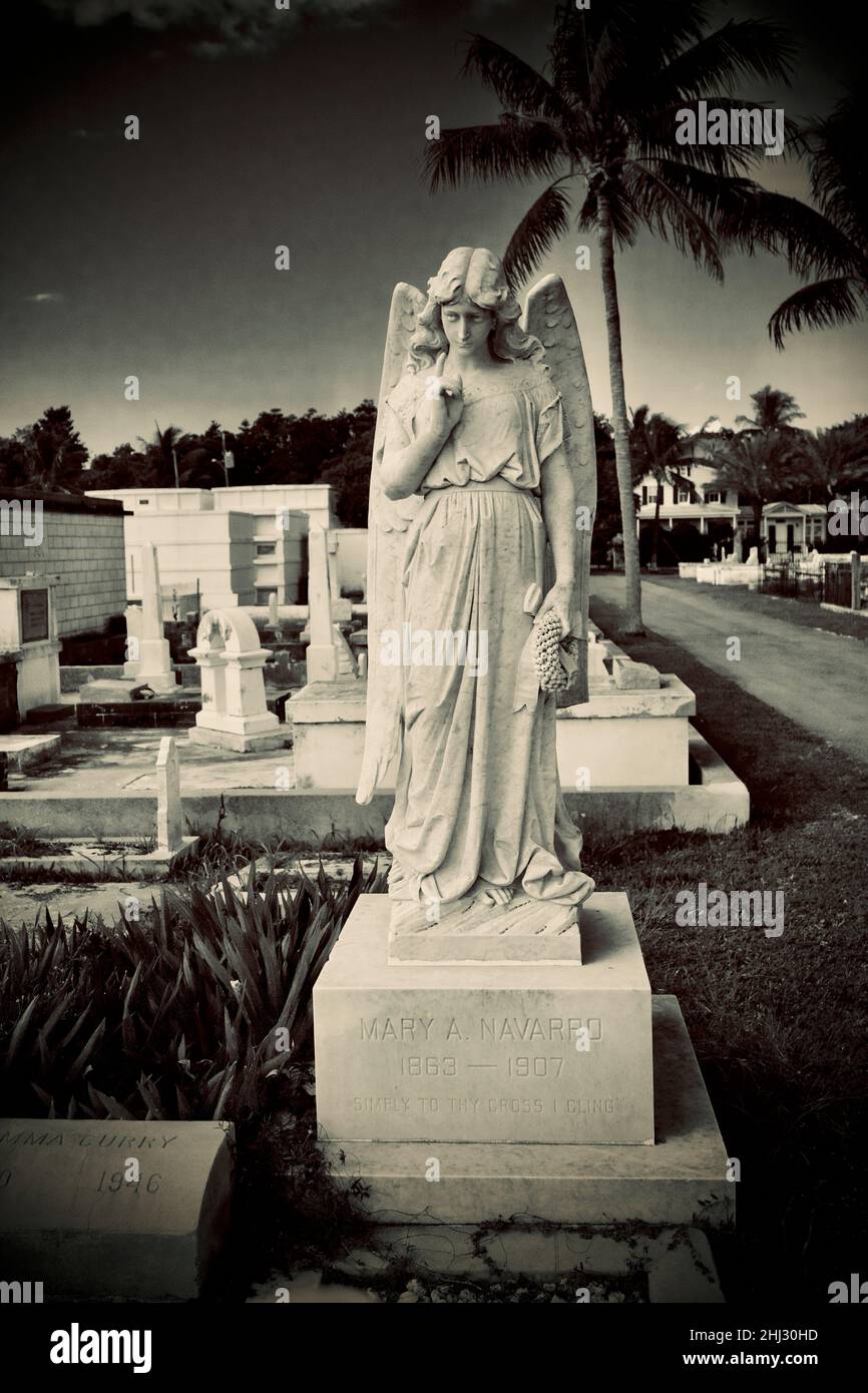 Key West Cemetery in Key West, Florida, FL USA. Island vacation ...